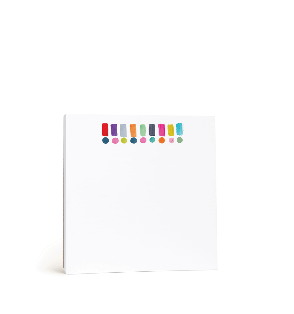 Happy Dots Exclamation Square Notepad – E. Frances Wholesale