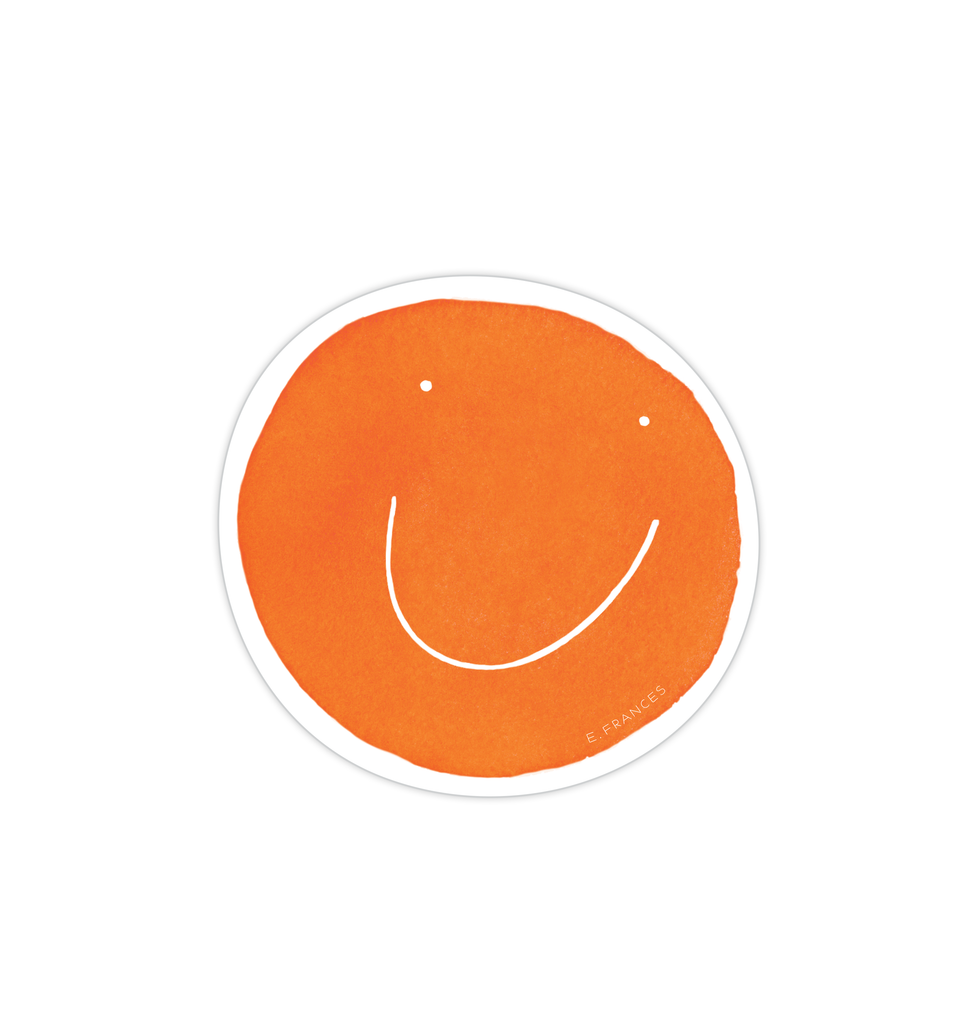 Orange Smiley Sticker – E. Frances Wholesale
